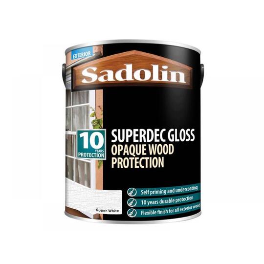 Sadolin Superdec Gloss Opaque Wood Protection Super White 5L – zyberltd
