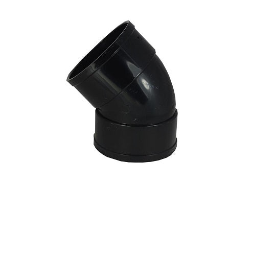 Solvent 45° Bend Single Socket 110mm - Black – zyberltd