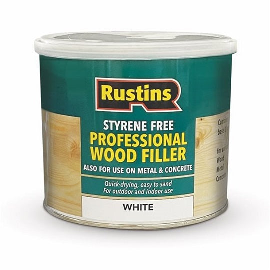 Rustins Professional Wood Filler White Styrene Free 1kg – zyberltd